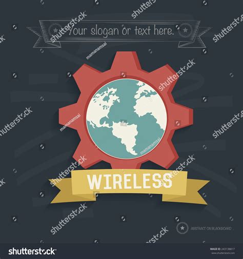 Global Design On Blackboard Backgroundclean Vector Stock Vector
