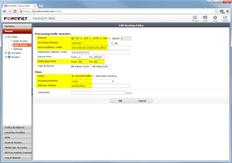 Policy Routing Fortigate 01 Policy Route