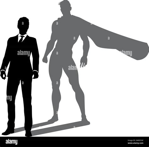 Superhero Business Man With Super Hero Shadow Stock Vector Image And Art Alamy