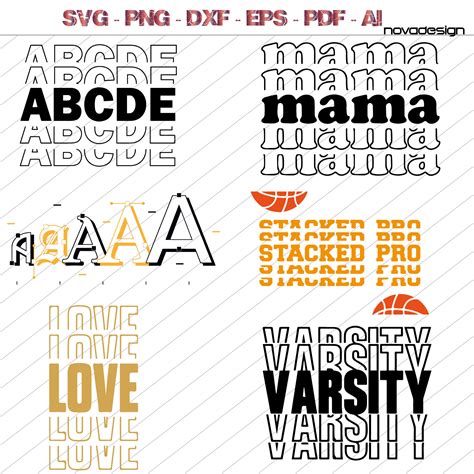 Stacked Font Svg Sports Font Svg Stacked Alphabet Png Stacked