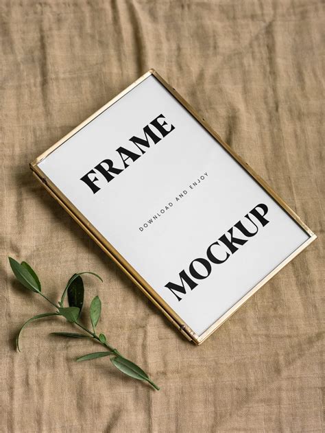 Small Golden Frame Free Mockup — Free Mockup World
