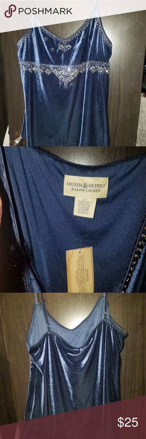 Royal Blue And Silver Rhinestones Camisole Denim And Supply Clothes