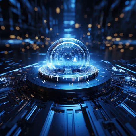 abstract technology hud interface hologram elements neon lights circle