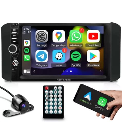 Multimidia Carrega Celular Carplay Usb Bluetooth Moldura Parcelamento Sem Juros