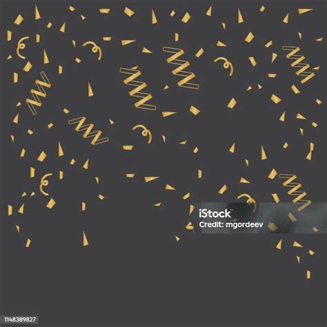 금 색종이 축 하 색종이 벡터 배경입니다 축제 장식 벡터 금색에 대한 스톡 벡터 아트 및 기타 이미지 금색 기념일 떨어짐 Istock