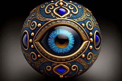 Bola olhos azuis e padrões de pedras como amuleto contra o mau