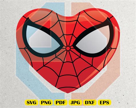 Spiderman Face Heart Valentine S Svg Png Pdf Eps Etsy