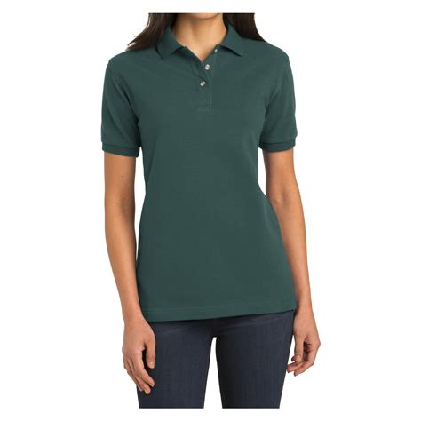 Mafoose Womens Heavyweight Cotton Pique Polo Shirt Dark Green L