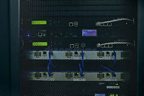 Server Room Empty Or Cables In Hardware For Internet Connection Computing Network Or Cyber