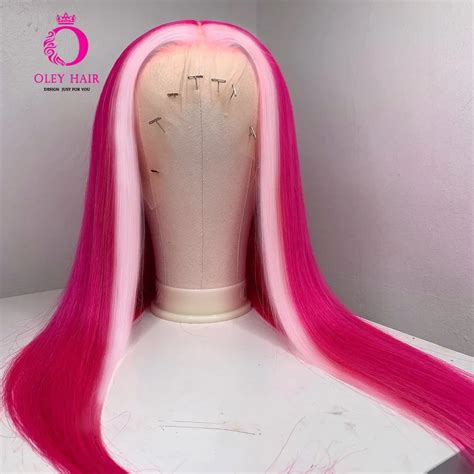 Peruca Frontal De Renda Sint Tica OLEY Drag Queen Para Mulheres Reta