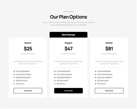 62 Elementor Pricing Table Sections