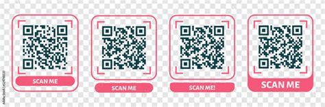 Scan Me Qr Code Design Qr Code For Payment Text Transfer With Scan Me Button Vector