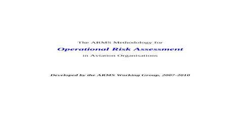Pdf The Arms Methodology For Operational Risk Assessment In Easa Dokumentips