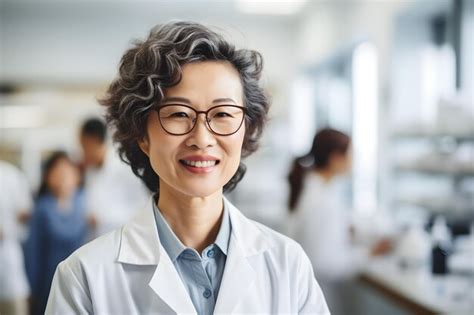 Premium Photo Beautiful Old Woman Scientist