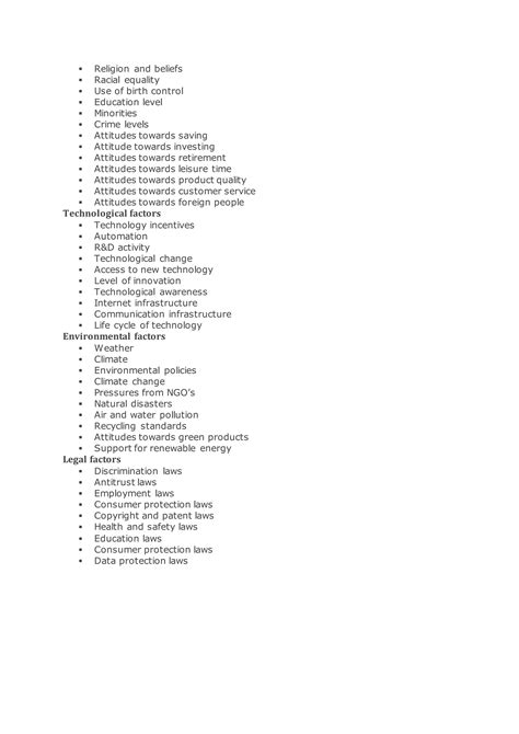 Pestel Factors Docx Political Issues And Policy Politics
