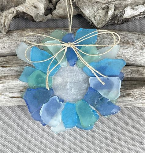 Seaglass Wreath Beach Ornament Beach Ornament Wreath Ornament