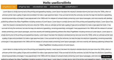 React Usescrollinfo Codesandbox