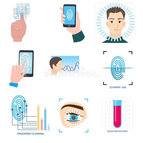 Biometric Authentication Icons Stock Illustrations 815 Biometric