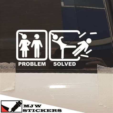 Problem Solved Vrouw MJW Stickers