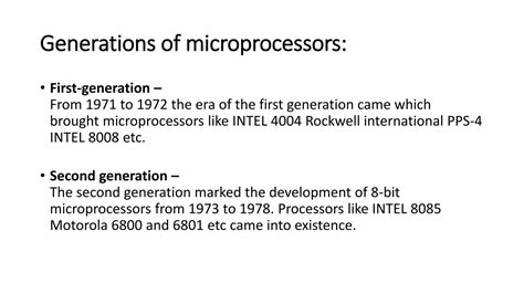 Evolution Of Microprocessors Pptx Computing Technology And Computing