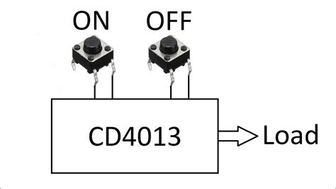 On And Off With Two Push Button Using Cd4013 Youtube