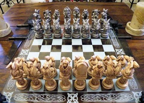 New Large Gargoyle Chess Set Pieces Board Not Included Chess