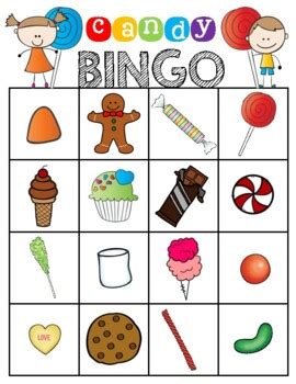 Candy And Sweets Bingo Game Candy Activity For Room Transformation