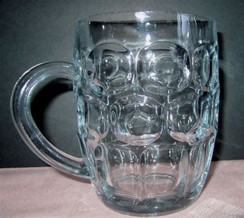 Vintage Retro Ravenhead England Dimple Glass Large Pint Pub Tankard