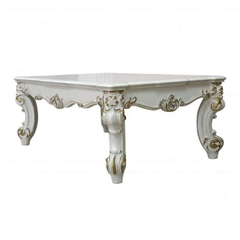 HomeRoots Amelia 36 In Antique Pearl Finish Rectangle Particle Board