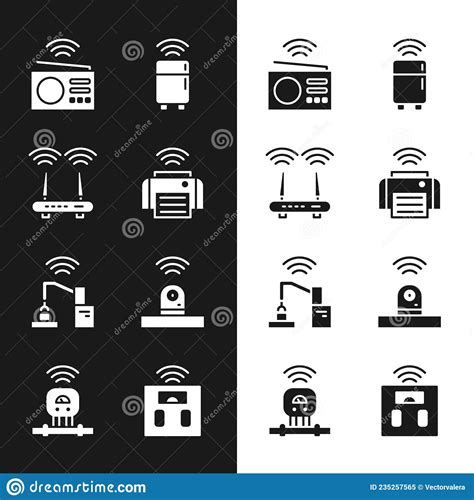 Set Smart Printer Router And Wi Fi Signal Radio Refrigerator Robotic Robot Arm Hand Factory