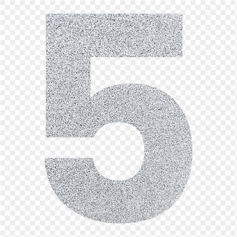 Number 5 Glitter Typography