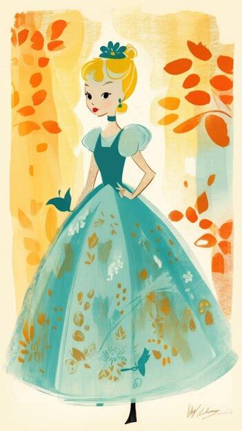 Cinderela personagem de conto de fadas ilustração de desenho animado fantasia fofo desenho livro