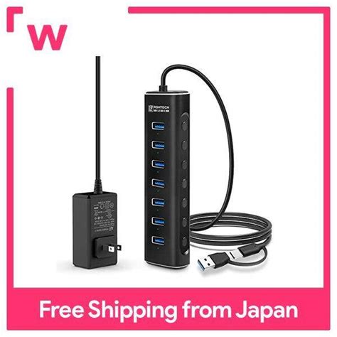 Rshtech Usb Hub 31 Gen2 10gbps 7 Port Aluminum Usb Hub With 2 In 1