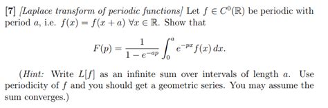 Solved Let F C R Be Periodic With Period A I E F X Chegg Com