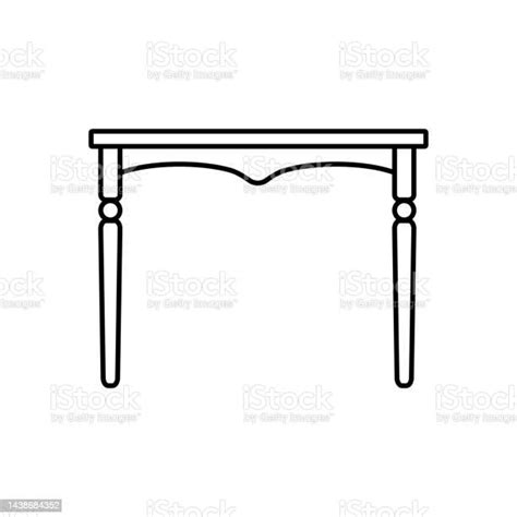 Ligne Noire Icône De Table En Bois Isolée Sur Fond Blanc Vecteurs