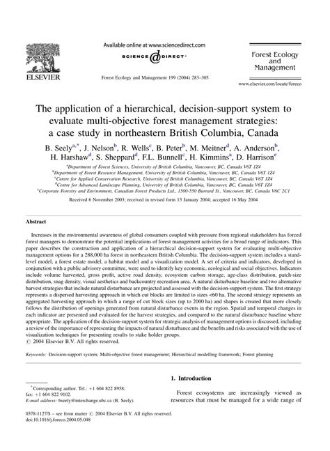 Pdf The Application Of A Hierarchical Decision Support System To Evaluate Multi Objective