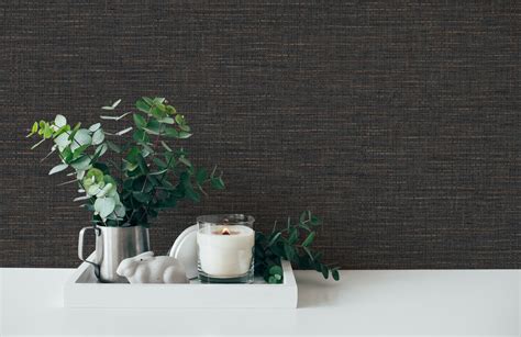 Textured Faux Grasscloth Charcoal Non Woven Wallpaper As Creation