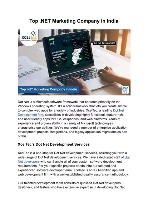 Ppt Dot Net Development Company Xceltec Powerpoint Presentation