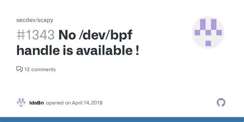no dev bpf handle is available · issue 1343 · secdev scapy · github