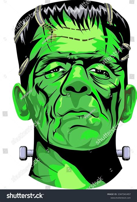 Frankenstein Face Outline Iconic Vector Graphic By Sargatal 52 Off