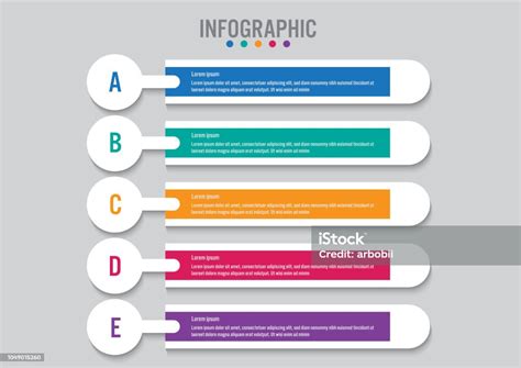 5 옵션 비즈니스 Infographic 레이블 템플릿입니다 Infographic 위한 창조적인 개념입니다 0명에 대한 스톡 벡터