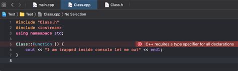 solved i am trying to make a class in c oop by separating