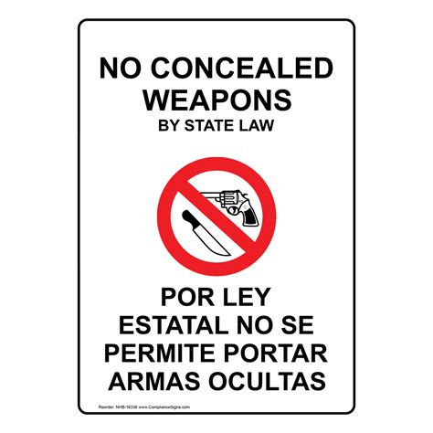 All Weapons Concealed Firearms Prohibited Sign With Symbol Nhe 17706