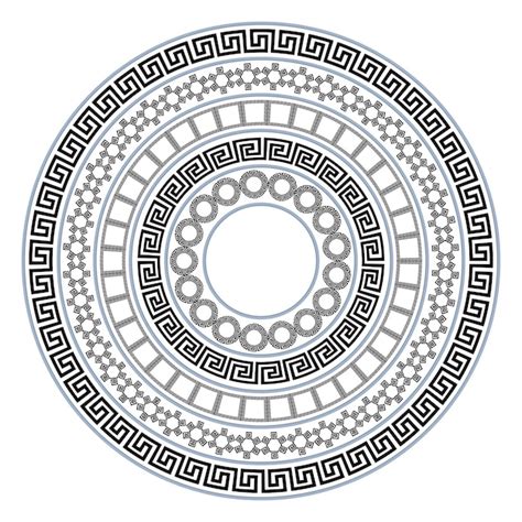 Premium Vector Circle Frame With Seamless Disconnected Meander Pattern Meandros A Decorative