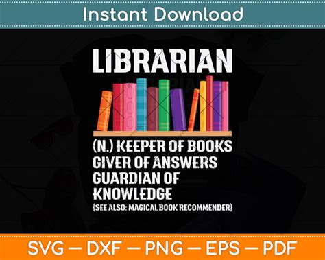 Librarian Definition Library Svg Digital Cutting File Artprintfile