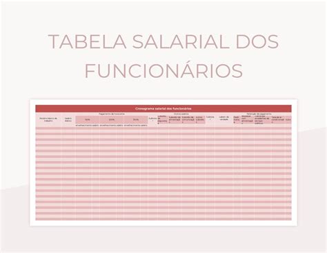 Modelos De Planilhas Tabela Salarial Salário Para Microsoft Excel E