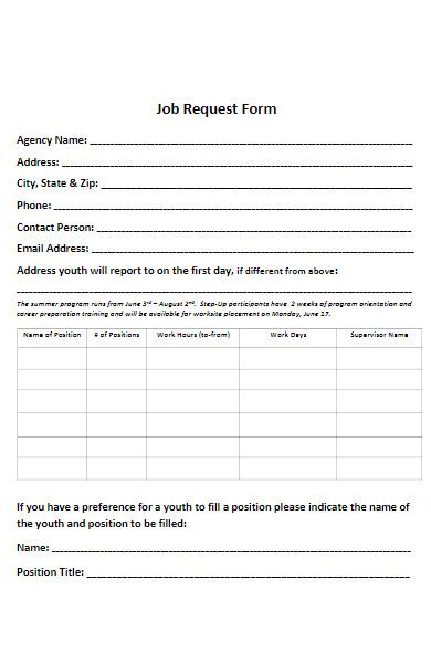 Free 50 Job Request Forms Download How To Create Guide Tips