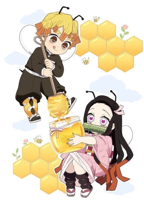 🎀⚡️nezuko X Zenitsu⚡️🎀 Anime Chibi Kawaii Anime Anime Images