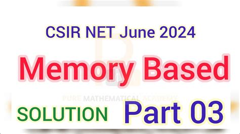 csir net june 2024 memory based question solution part 03 linear algebra question youtube