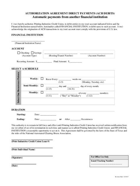 Fillable Online AUTHORIZATION AGREEMENT DIRECT PAYMENTS ACH DEBITS